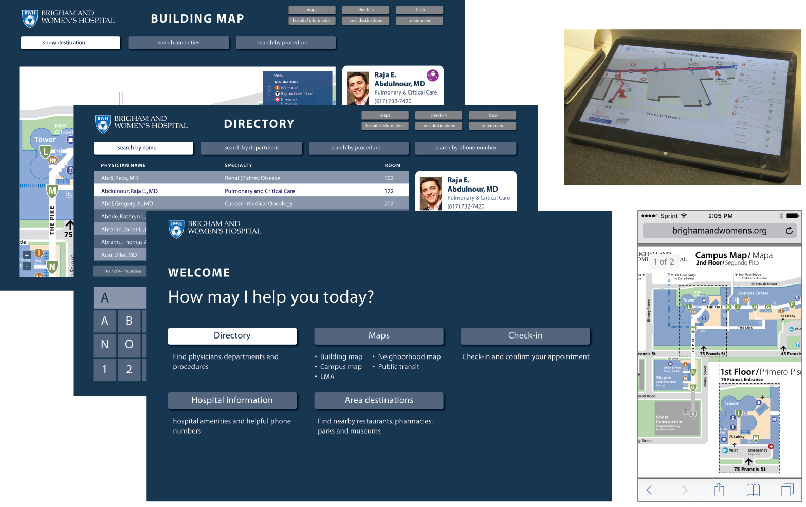 Digital “non-sign” wayfinding tools for BWH - Cloud Gehshan